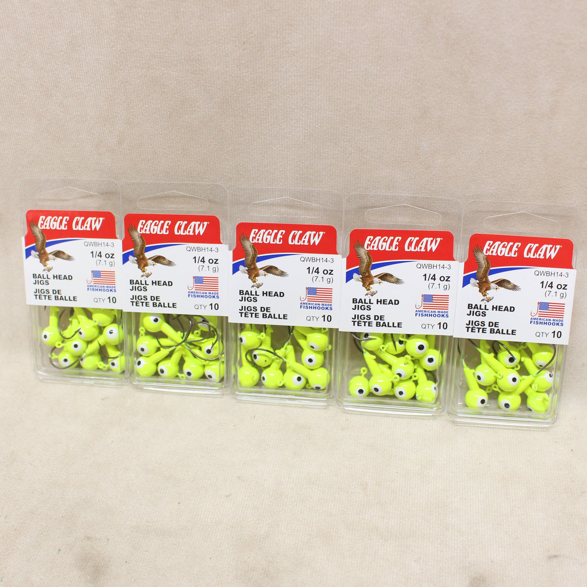 NEW 1/4oz Chartreuse Ball Head Jigs x50 #01196839 – Extreme Range ...