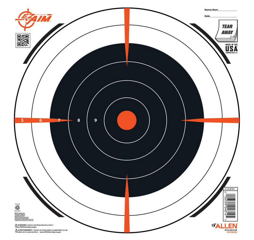 EZ Aim Paper 12" Bullseye Targets 100-Pack – Extreme Range Outfitters